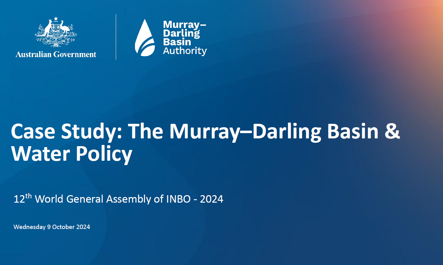 12ème Assemblée générale mondiale du RIOB 2024 : Le bassin Murray ...