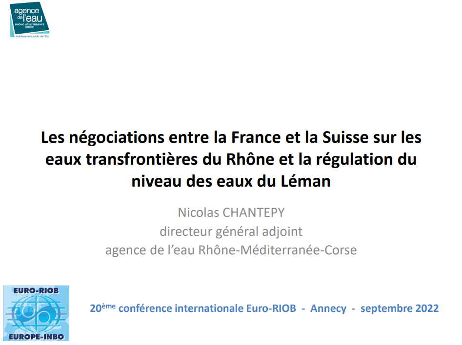EURO-RIOB 2022 : Negociaciones entre Francia y Suiza sobre las aguas ...